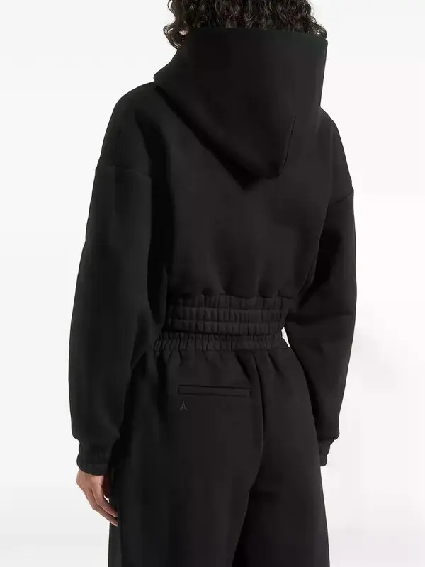 Manière De Voir Maniere De Voir Cropped Zip Hoodie With Exaggerated Hood