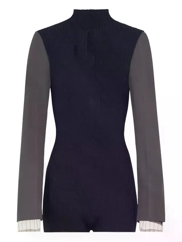 JEAN PAUL GAULTIER Ribbed Long-sleeve Bodysuit - Blue