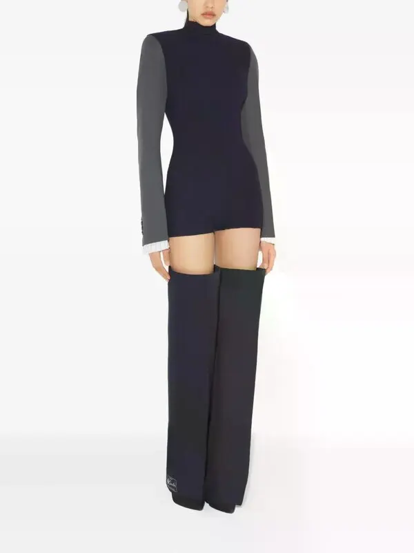 JEAN PAUL GAULTIER Ribbed Long-sleeve Bodysuit - Blue