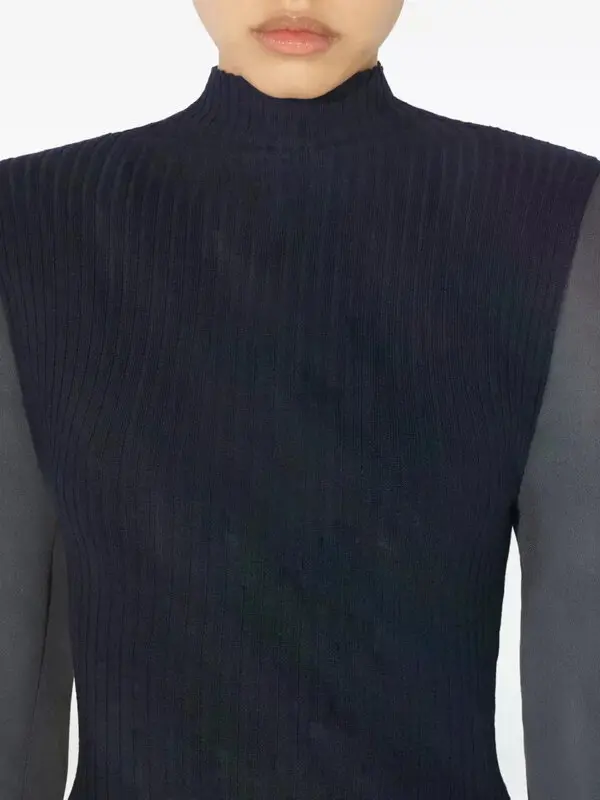 JEAN PAUL GAULTIER Ribbed Long-sleeve Bodysuit - Blue
