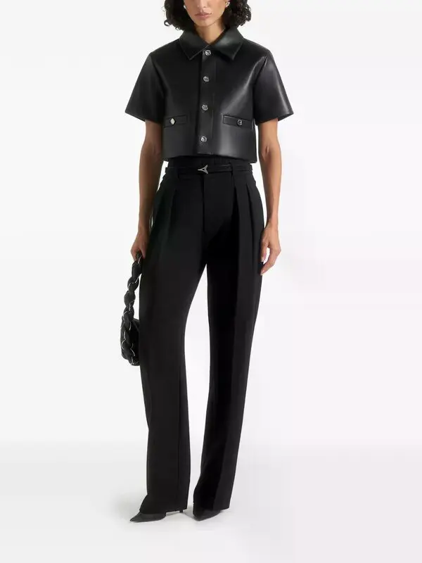 Manière De Voir Maniere De Voir Cropped Vegan Leather Shirt