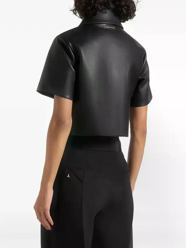 Manière De Voir Maniere De Voir Cropped Vegan Leather Shirt