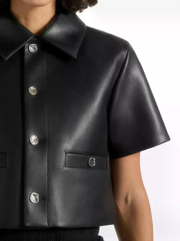Manière De Voir Maniere De Voir Cropped Vegan Leather Shirt