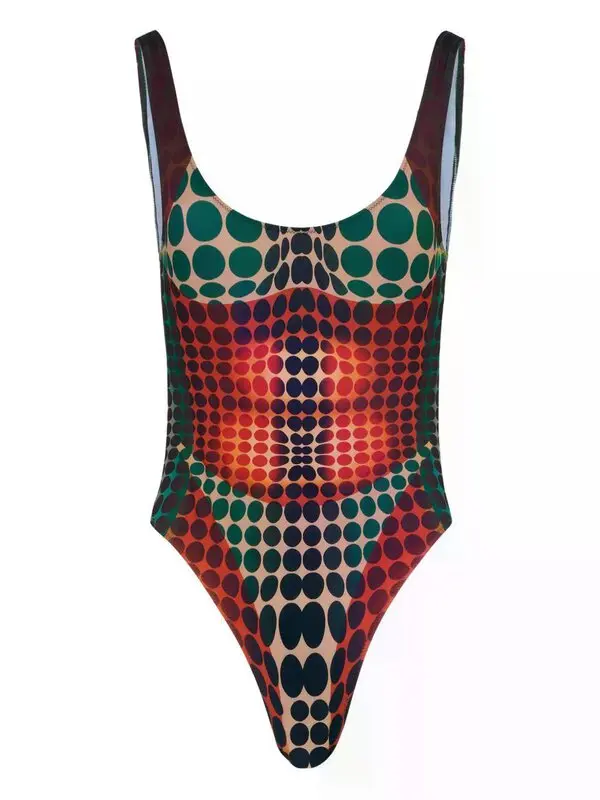 Jean Paul Gaultier Re-edition Printed Swimsuit - Red