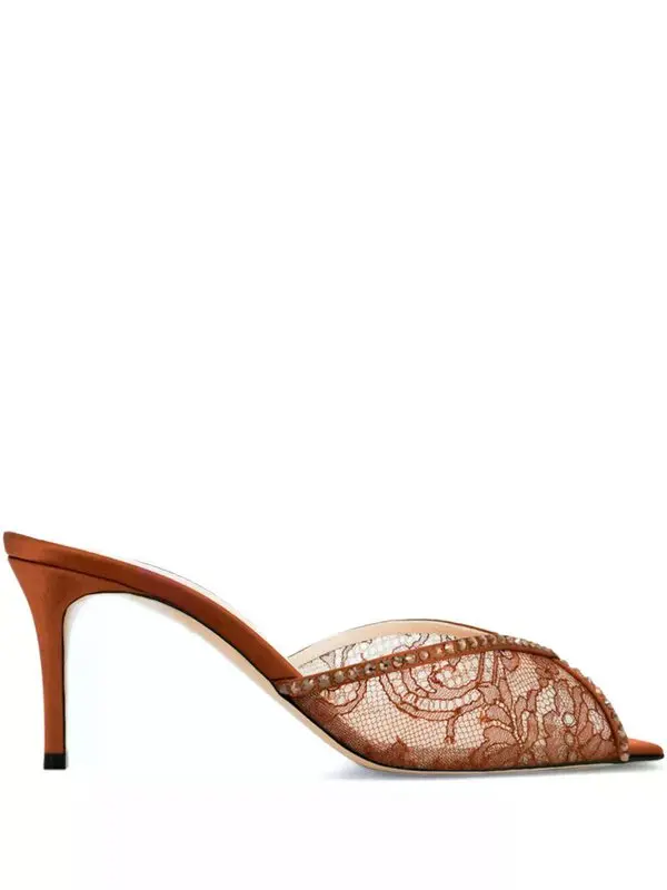 ANDREA WAZEN 105mm Katy Lace-embellished Sandals
