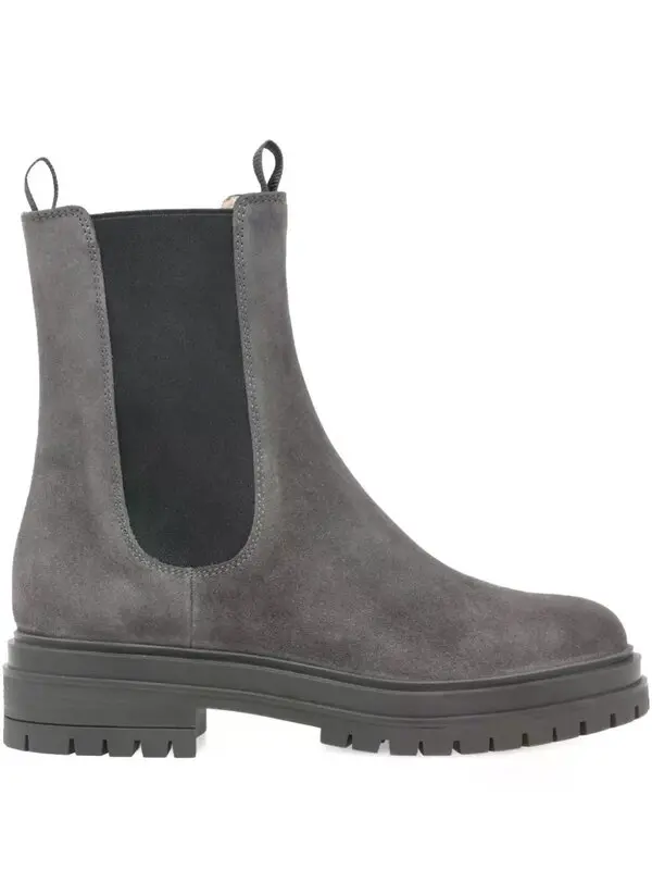 GIANVITO ROSSI 40mm Chester Lug-sole Chelsea Boots - Grey