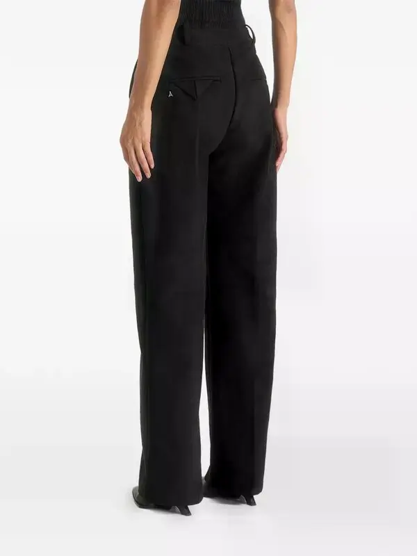 Manière De Voir Maniere De Voir Suede Wide Leg Pleated Trousers