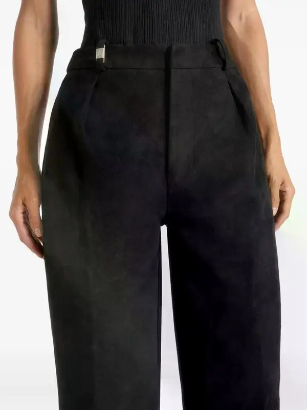 Manière De Voir Maniere De Voir Suede Wide Leg Pleated Trousers