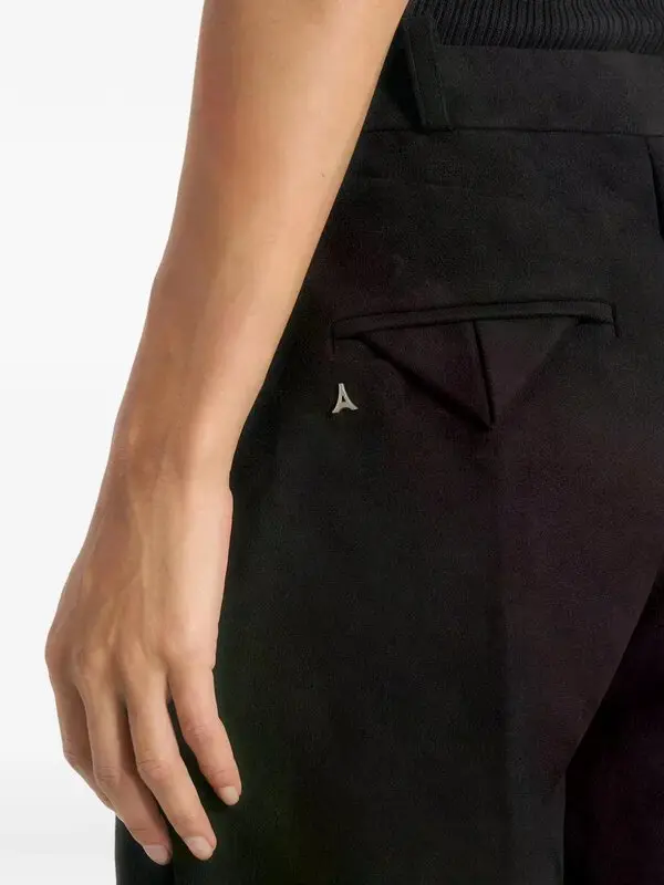 Manière De Voir Maniere De Voir Suede Wide Leg Pleated Trousers