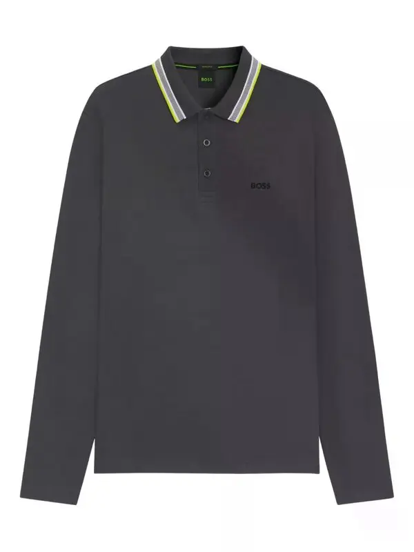 BOSS Long-sleeve Polo Shirt - Grey