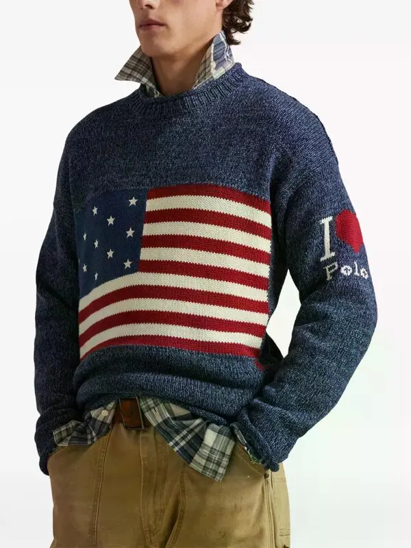 Polo Ralph Lauren Flag Intarsia Crew-neck Sweater