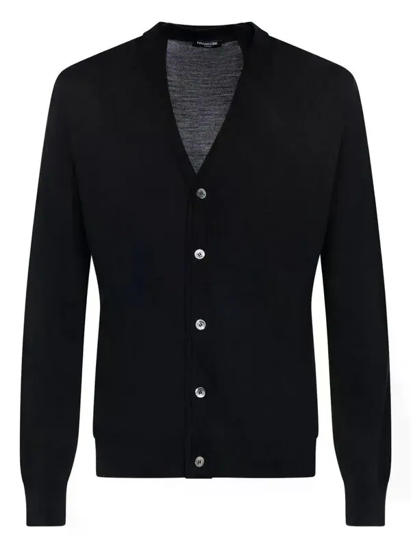 FRANZESE COLLECTION V-neck Ribbed Cardigan
