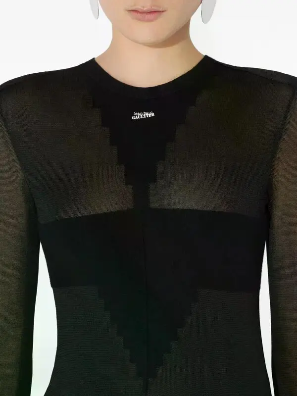 JEAN PAUL GAULTIER Long-sleeves Knitted Maxi Dress