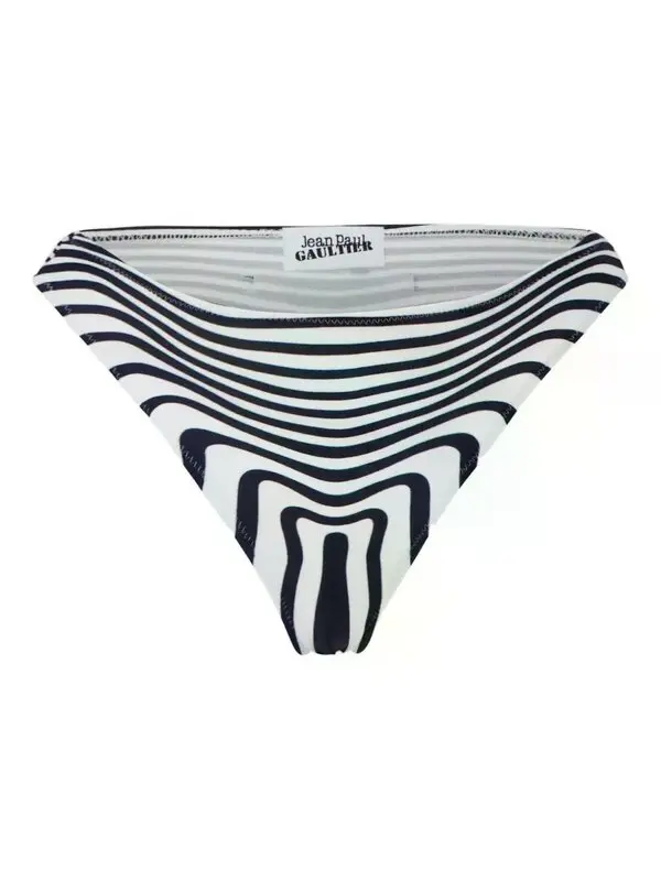 Jean Paul Gaultier Stripes Morphing Bikini Bottom - White