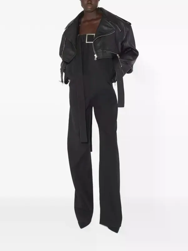 JEAN PAUL GAULTIER Cropped Leather Biker Jacket