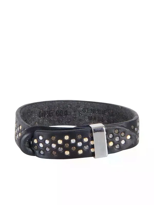 ORTIGNI Studded Nubuck Bracelet - Black