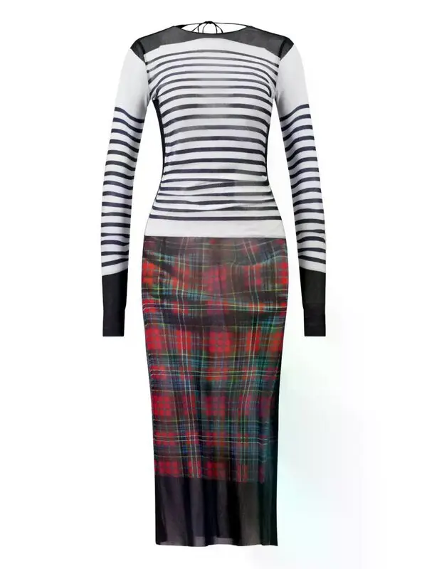 JEAN PAUL GAULTIER Marinière Kilt Midi Dress