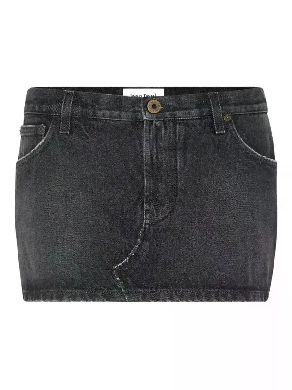 Jean Paul Gaultier Denim Mini Skirt With Contrast Pocket - Black