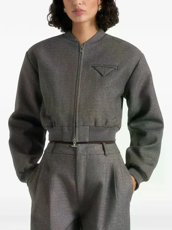 Manière De Voir Monique Tailored Bomber Jacket - Grey