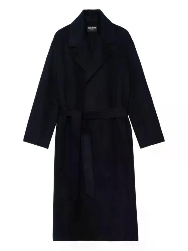 Zadig&Voltaire Belted Wool Blend Coat - Blue