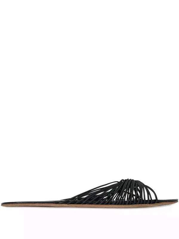 THE ROW Sara Strappy Flat Sandals - Black