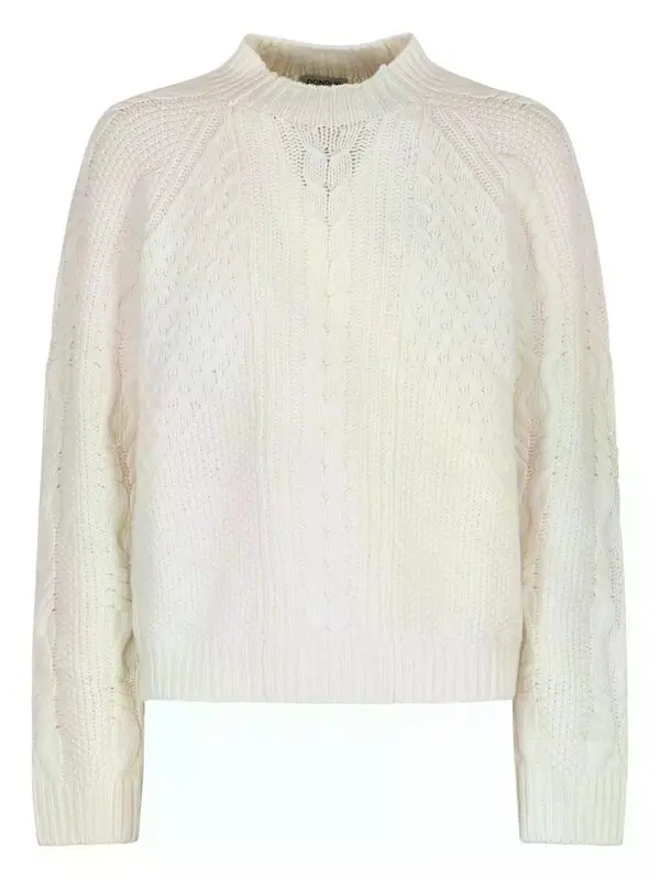 DONDUP Cable Knit Mock Neck Sweater