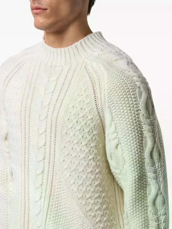 DONDUP Cable Knit Mock Neck Sweater