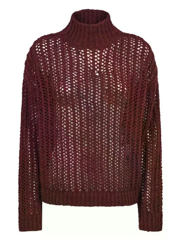Max Mara Open-knit High-neck Sweater