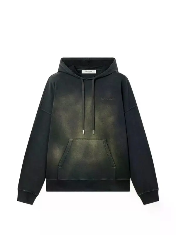 GOLDEN GOOSE Cotton Hooded Sweatshirt With Bleached Effect - Black