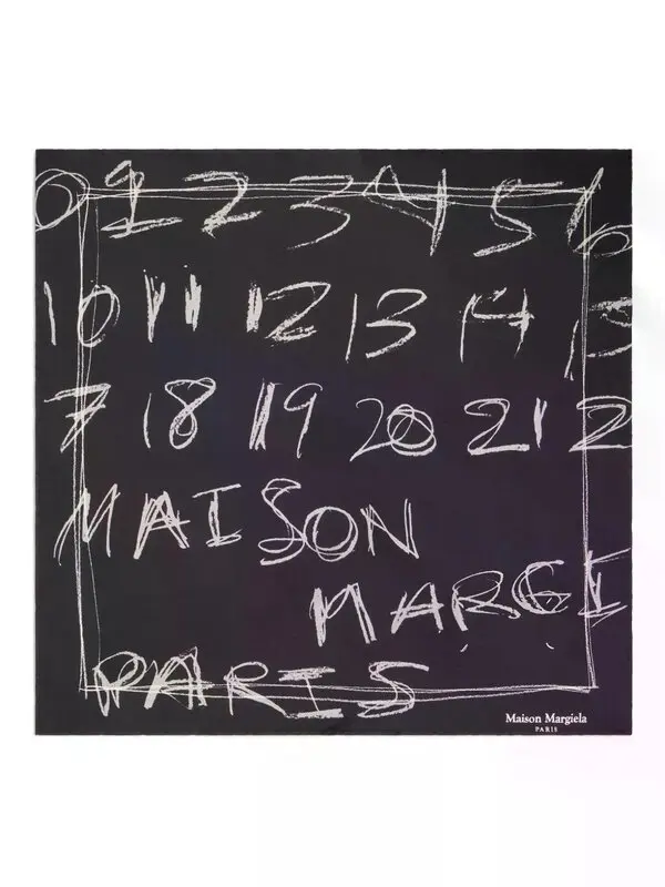 MAISON MARGIELA Numbers-print Neckerchief - Black