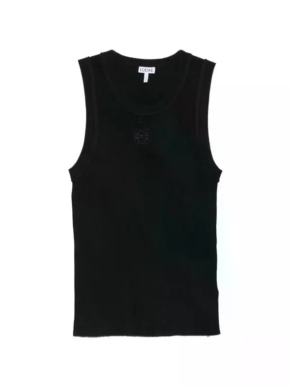 Loewe Anagram Tank Top In Stretch Viscose - Black