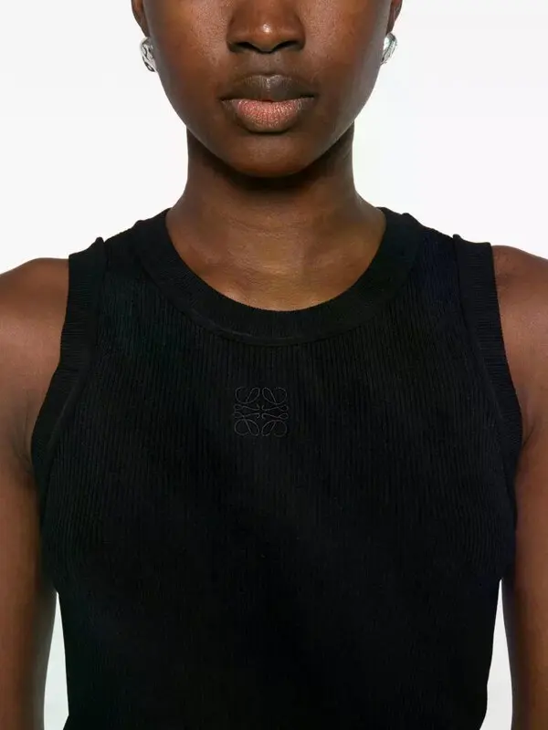 Loewe Anagram Tank Top In Stretch Viscose - Black