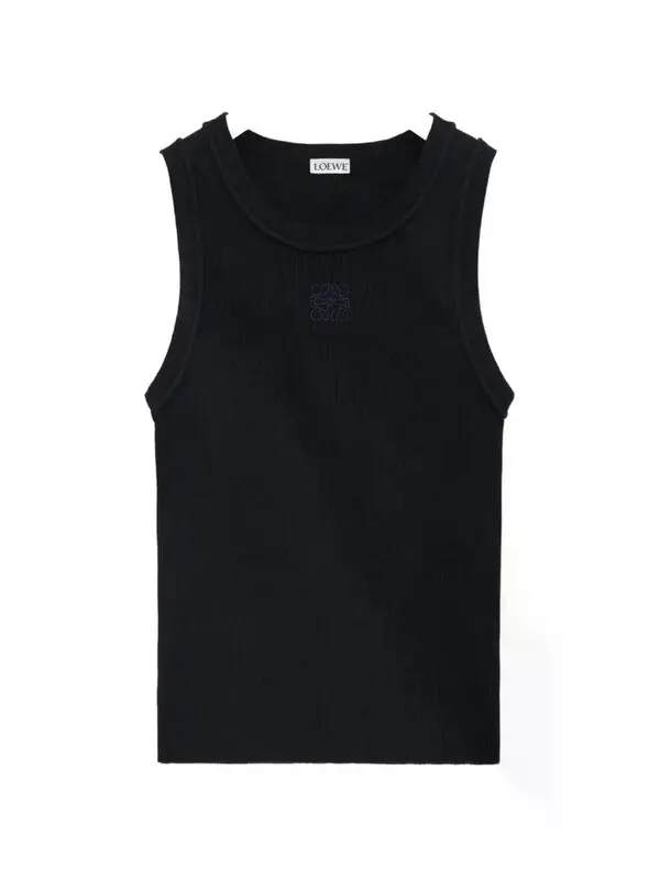 Loewe Anagram Tank Top In Stretch Viscose - Black