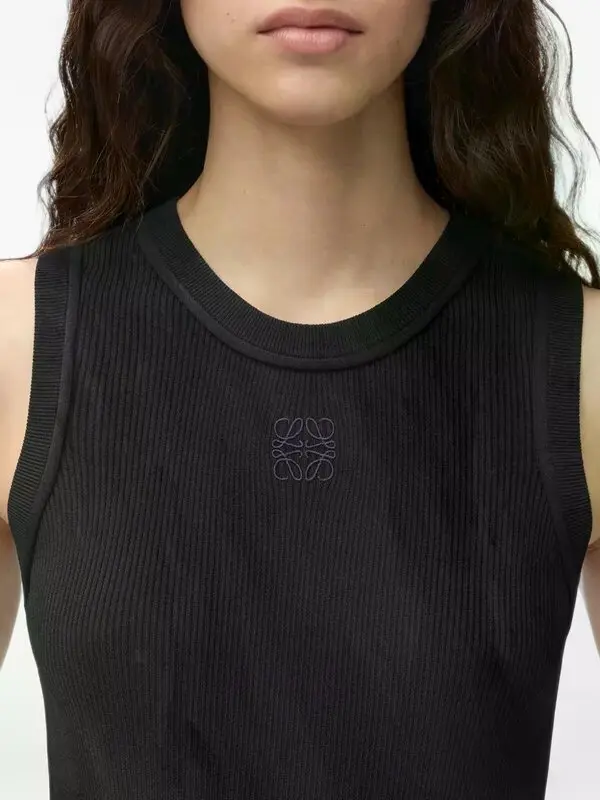 Loewe Anagram Tank Top In Stretch Viscose - Black