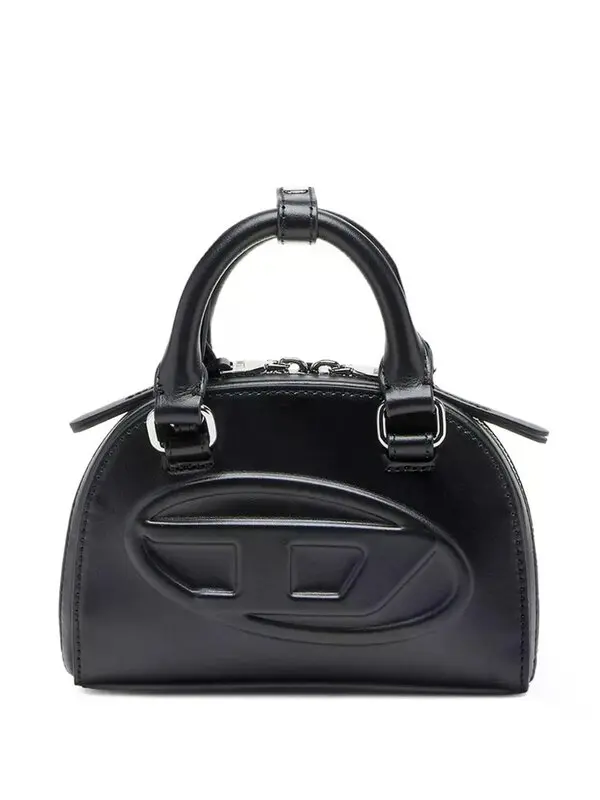 DIESEL® 1dr Dome Embossed Logo Crossbody Bag - Black