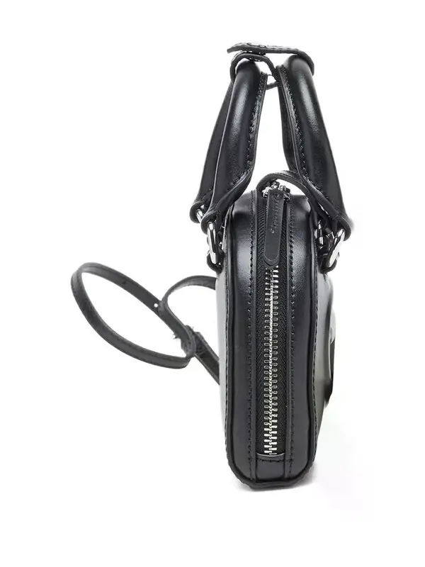 DIESEL® 1dr Dome Embossed Logo Crossbody Bag - Black