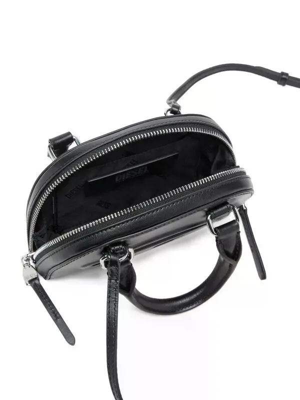 DIESEL® 1dr Dome Embossed Logo Crossbody Bag - Black