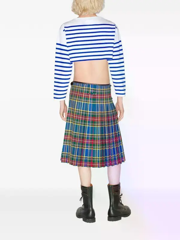 JEAN PAUL GAULTIER Long-sleeve Stripe-pattern Crop Top