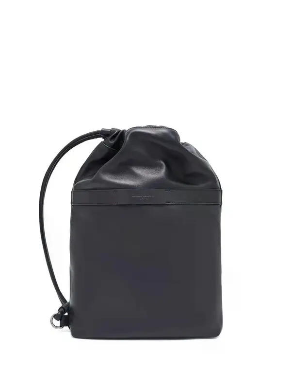 Giorgio Armani Medium Cross Body Bag With Drawstring - Black