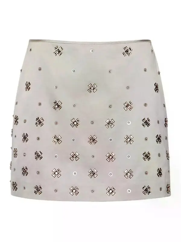 Veronica Beard Olenna Embellished Mini Skirt - Grey