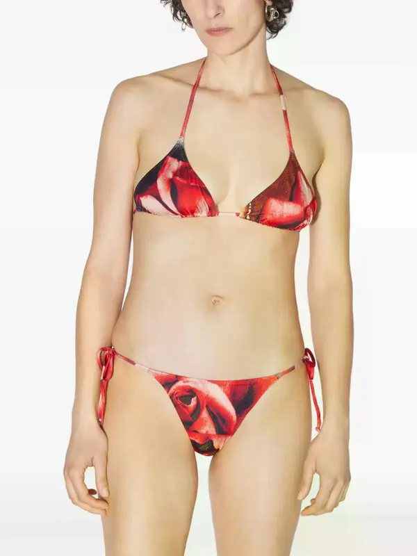JEAN PAUL GAULTIER Rose-print Bikini Top