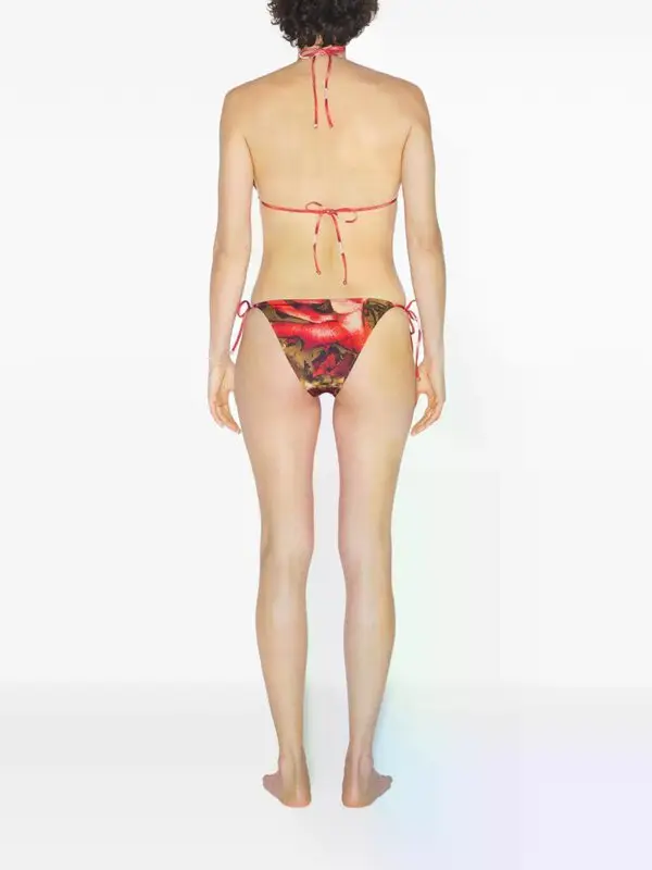 JEAN PAUL GAULTIER Rose-print Bikini Top