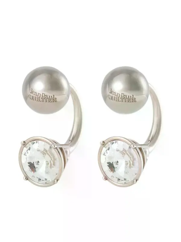Jean Paul Gaultier Crystal-embellished Earrings - Silver