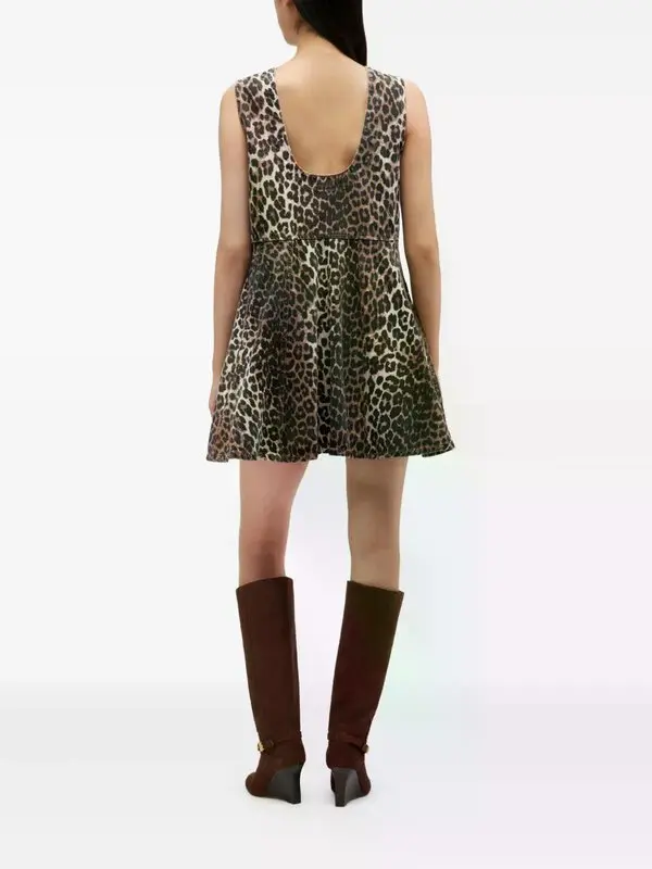 GANNI Leopard-print Mini Dress
