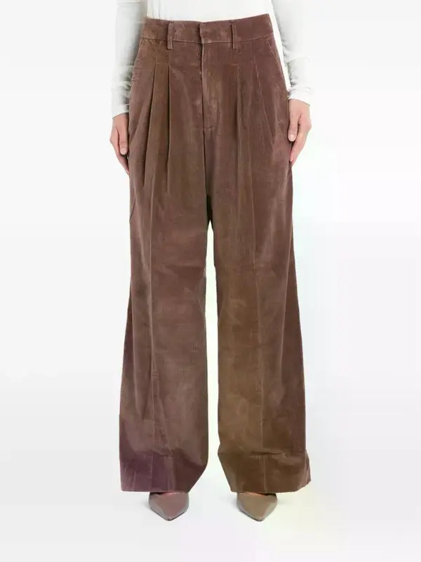 DONDUP Eloise Pleated Trousers - Brown