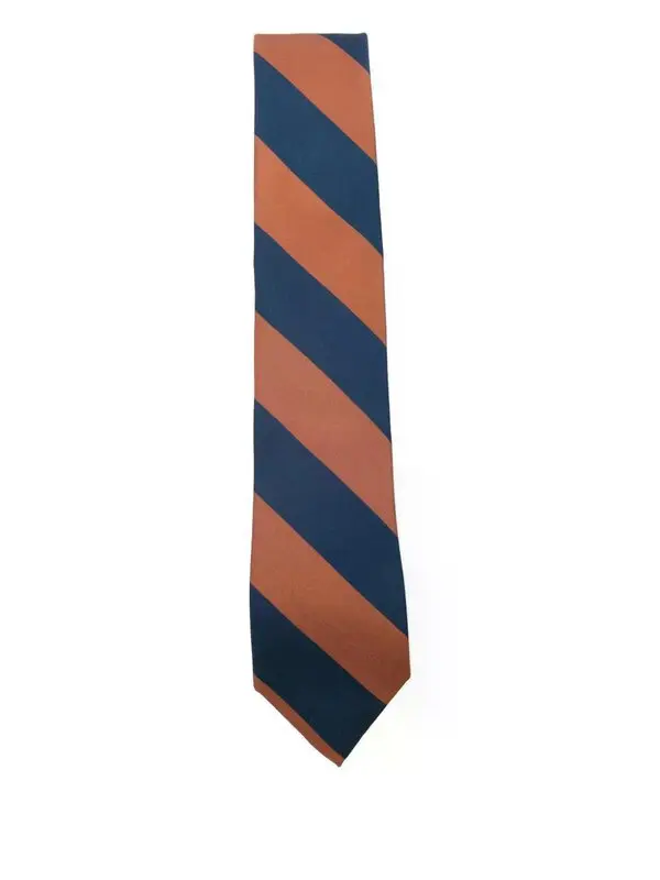 ERRICO FORMICOLA Striped Silk Tie - Blue