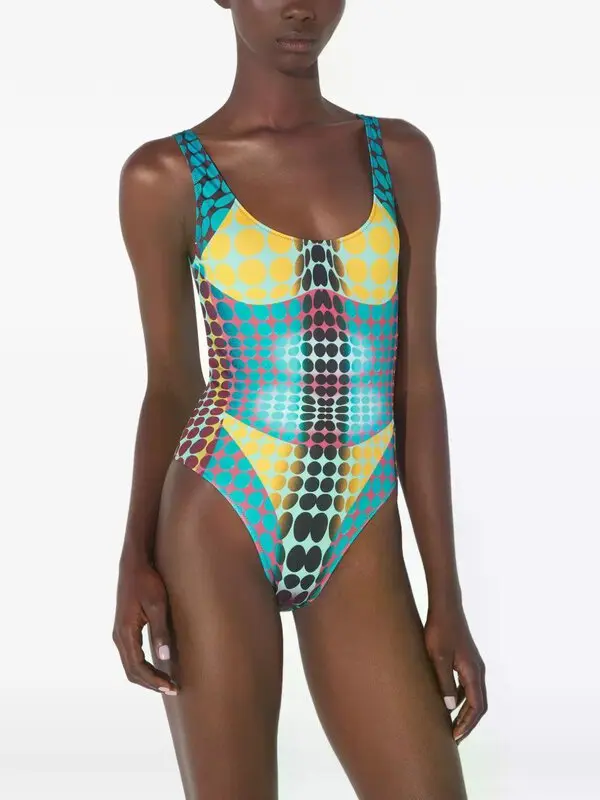 JEAN PAUL GAULTIER Re-edition Printed Swimsuit - Blue