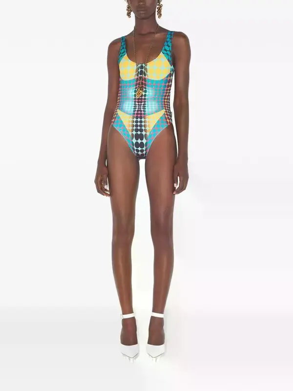 JEAN PAUL GAULTIER Re-edition Printed Swimsuit - Blue