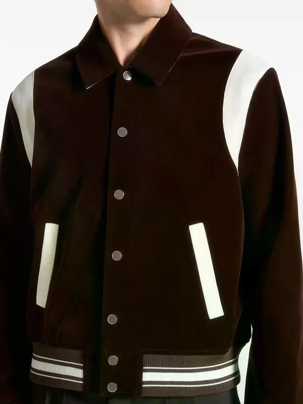 Manière De Voir Velvet & Satin Varsity Jacket