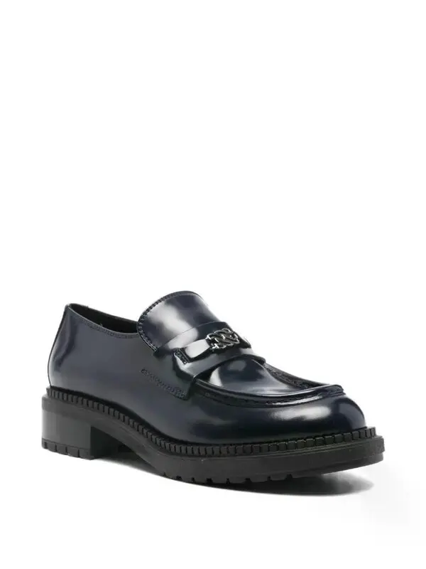 Casadei 40mm Round-toe Loafers